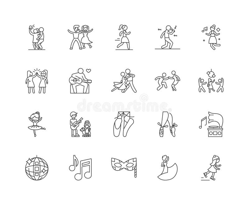 Dancing Line Icons, Signs, Vector Set, Outline Illustration Concept ...
