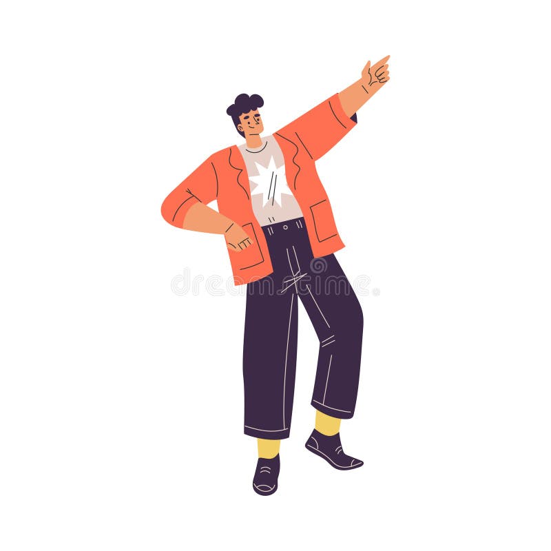 Dancing Man Character in Rhythmic Movement Pose Vector Illustration ...