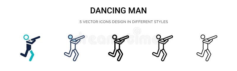 Dancing Man Icon in Filled, Thin Line, Outline and Stroke Style. Vector ...