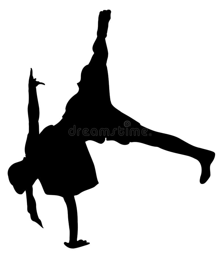 Dancing man silhouette stock vector. Illustration of break - 7118375
