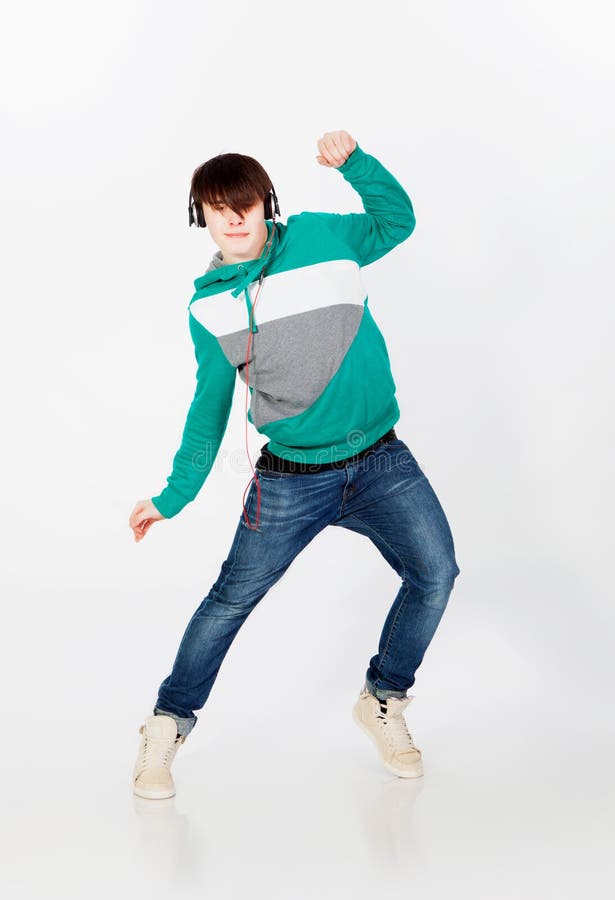 Dancing man in studio stock photo. Image of jump, male - 23665462