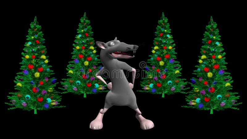 Dancing Mice and Christmas Tree. Mouse Dance. Merry Christmas. Stock ...