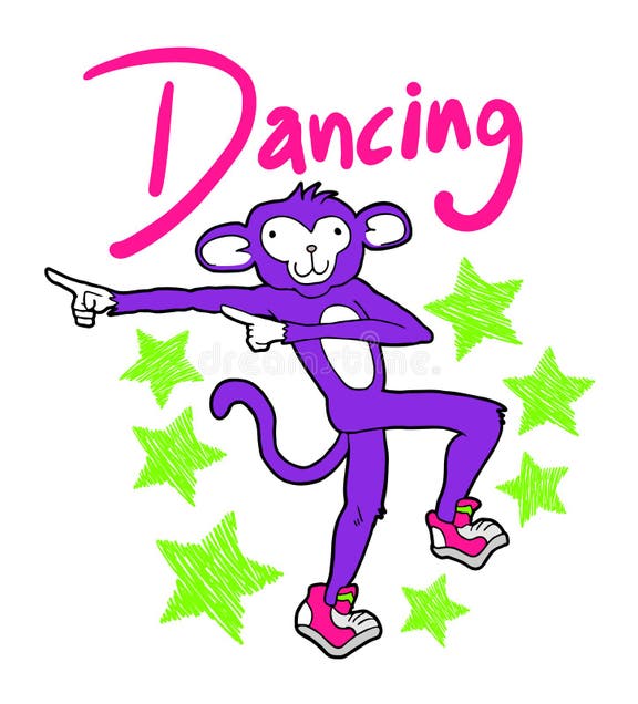 Dancing Monkey Illustration Stock Vector - Illustration of character ...