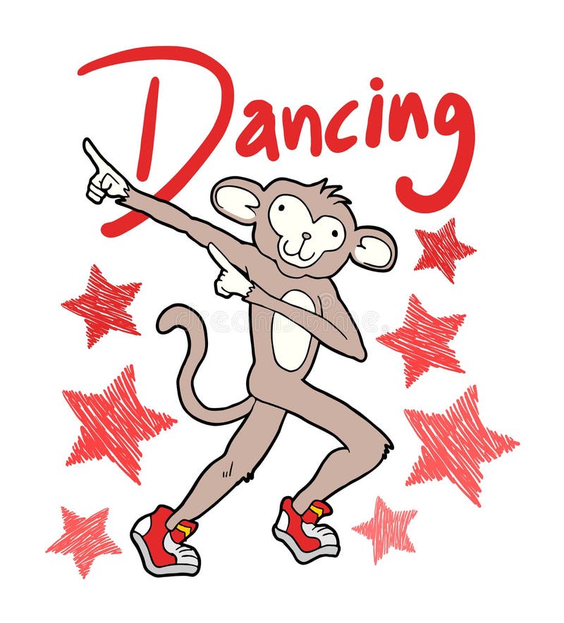 Dancing monkey stock illustration. Illustration of simple - 62022309