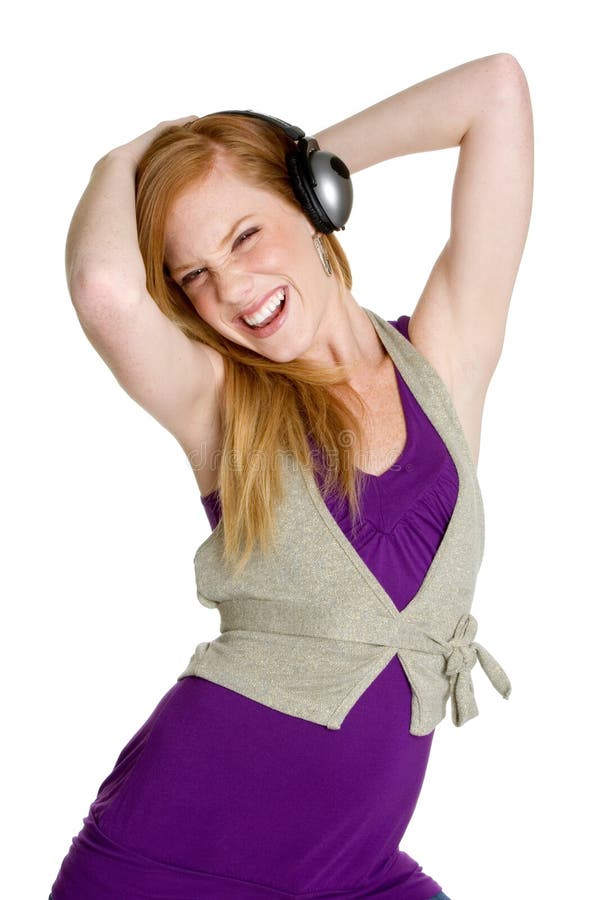 Dancing Music Girl stock image. Image of redhead, teen - 5588075