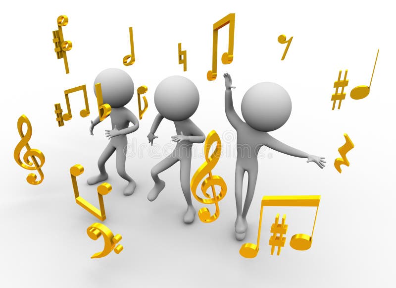 Dancing with music notes stock illustration. Illustration of club ...