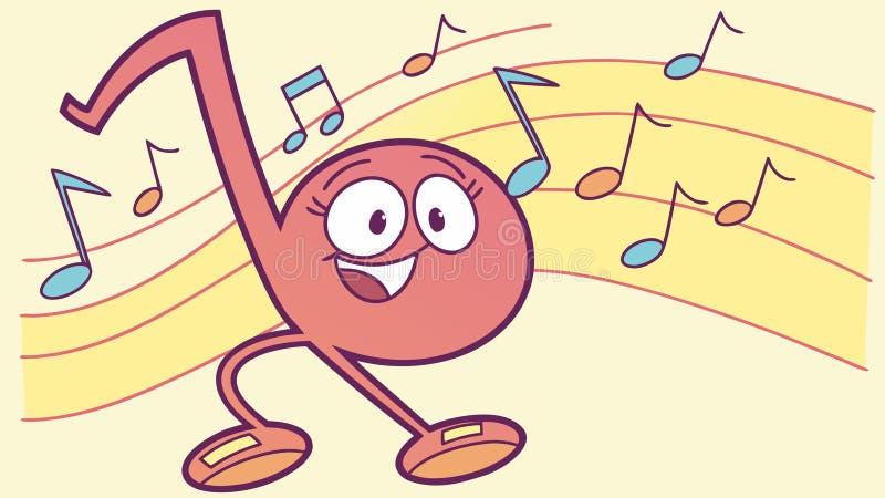 Dancing Musical Note Cartoon Character, Vector Design Generative AI ...