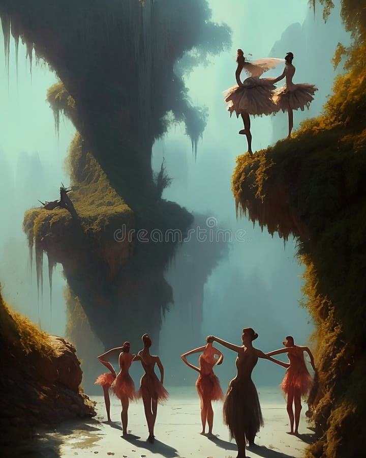 Dancing Nature, Elegance and Charm Stock Illustration - Illustration of ...