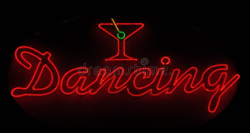 Dancing Neon Sign stock photo. Image of design, downtown - 14584494