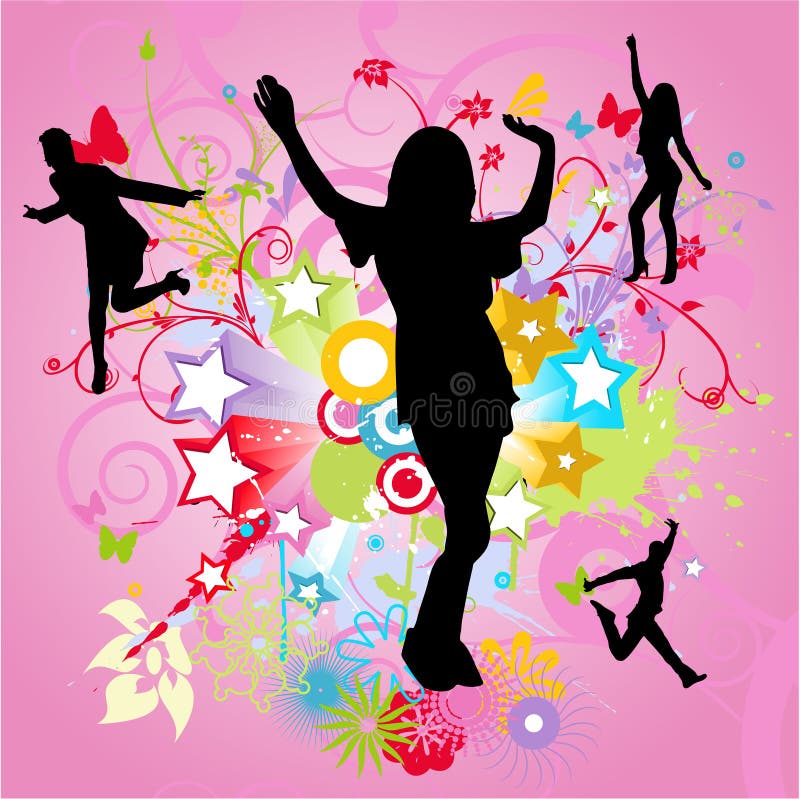 Dancing people stock vector. Illustration of happy, silhouette - 5776951