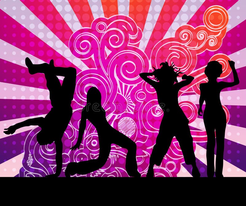 Dancing People Bright Abstract Background Stock Vector - Illustration ...