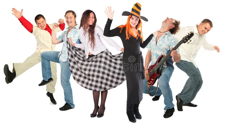 Dancing People Group Isolated Stock Photo - Image of model, hands: 7286312