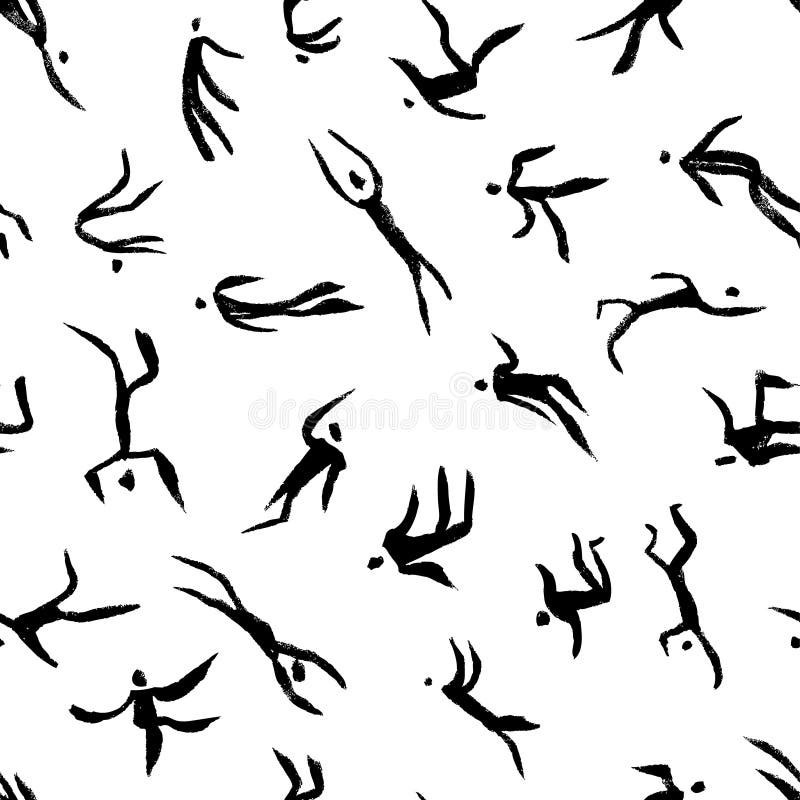 Dancing People Seamless Pattern. Background with Crowds of People Stock ...