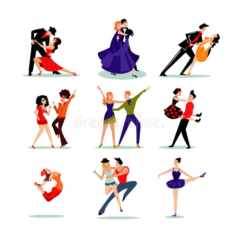 Dancing People Set stock vector. Illustration of jump - 213353350