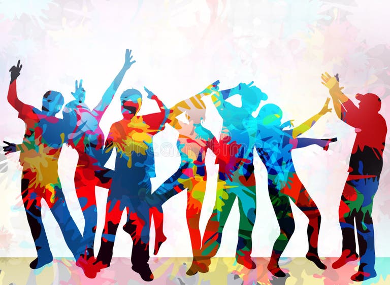 Dancing people silhouettes stock vector. Illustration of outline - 42814926