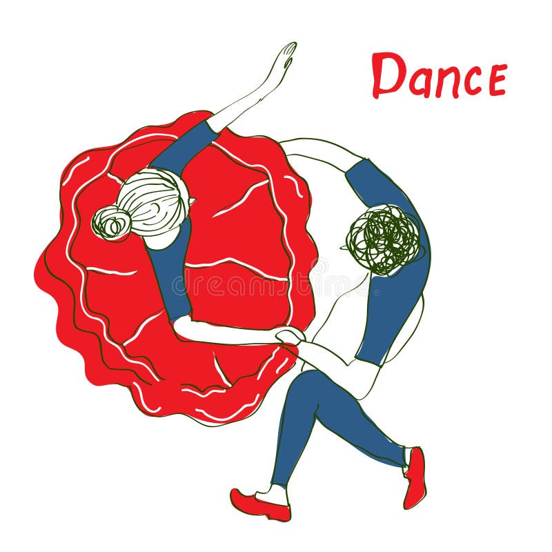 Dancing People Sketch for the Studio or Card Stock Vector ...