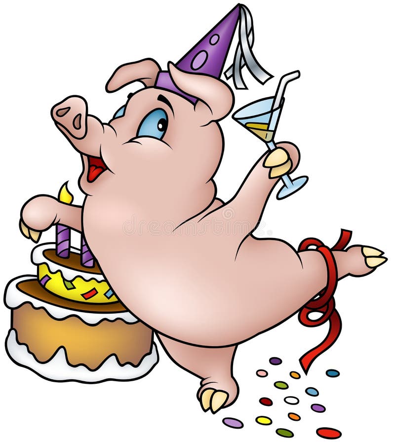 Dancing Pig - Happy Birthday Stock Vector - Illustration of party ...