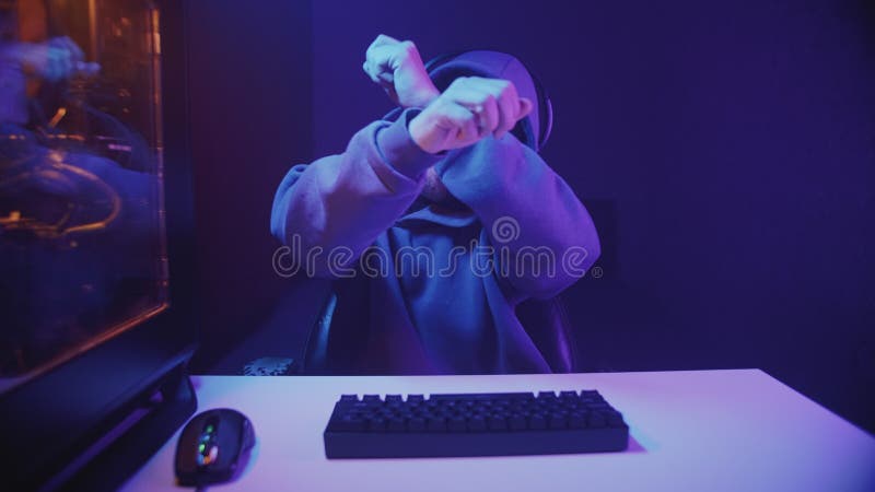 Dancing Player at the Computer Stock Footage - Video of enjoying ...