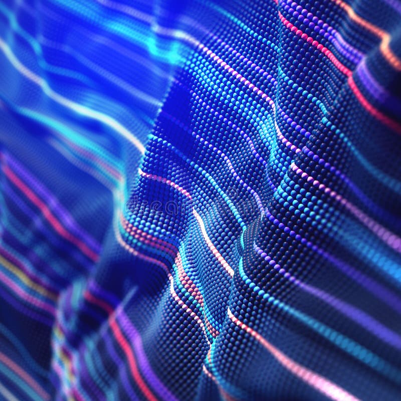 Dancing Points of Vibrations Sounds. Sound Waves of Digital Data Stock ...