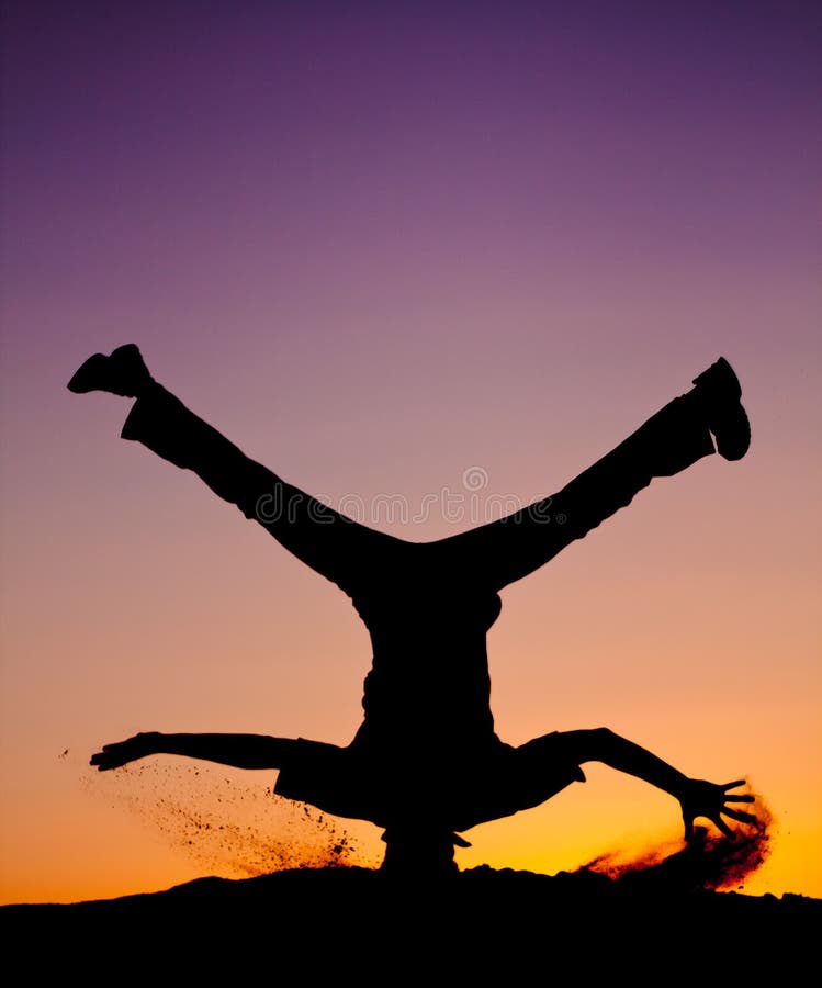 Dancing in the Purple Sunset Stock Image - Image of night, creativity ...