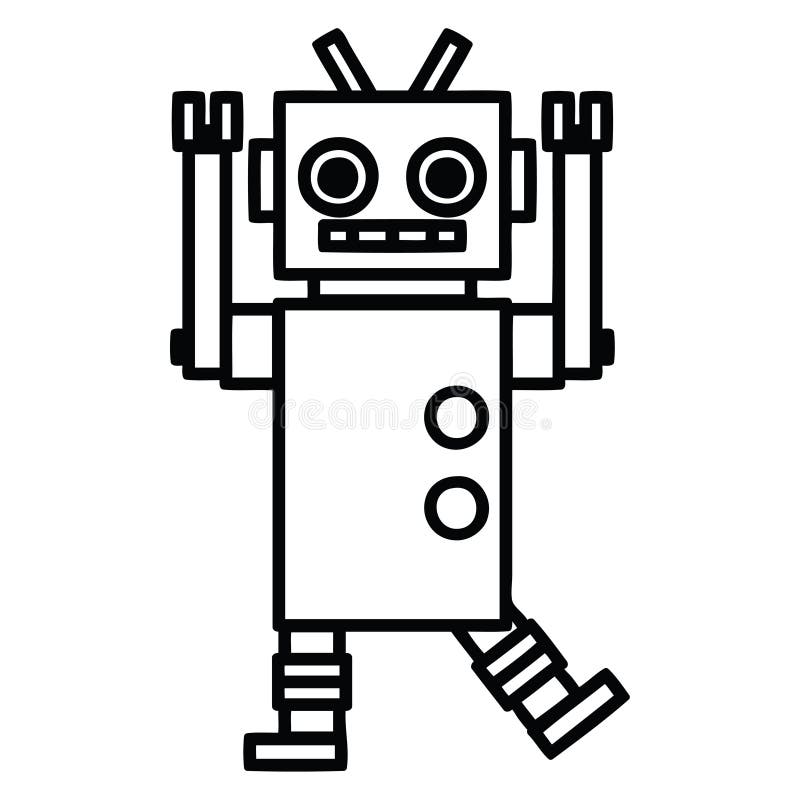 Dancing robot icon stock vector. Illustration of sign - 147682146