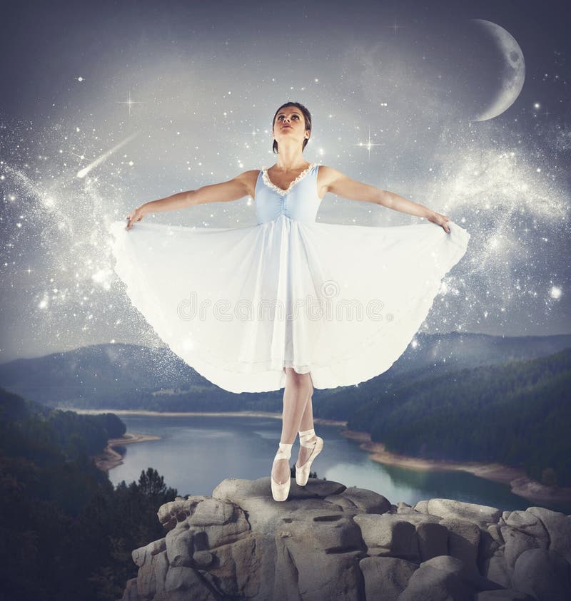 Dancing on a rock stock photo. Image of beauty, classical - 59102972