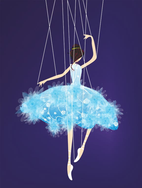 Dancing on the ropes stock illustration. Illustration of woman - 76134996