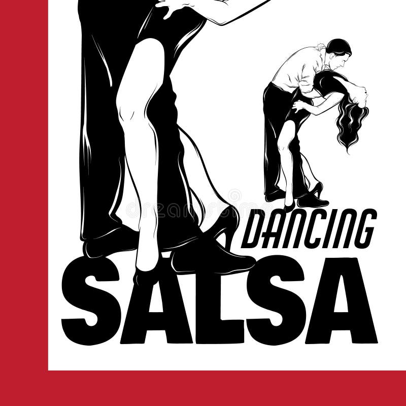 Dancing Salsa. Vector Hand Drawn Illustration of Passionate Dancers ...