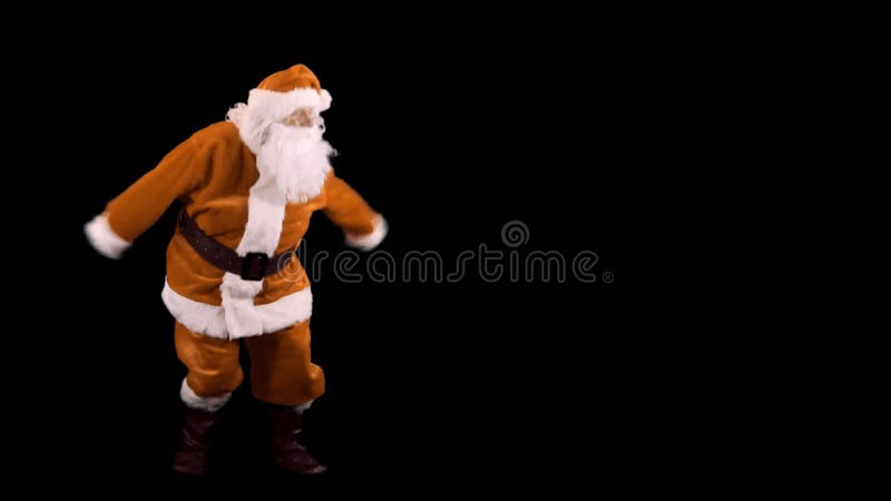 Dancing Santa on Black with Copy Space Stock Footage - Video of copy ...