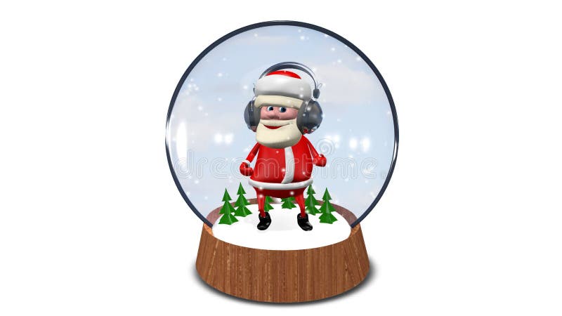 Dancing Santa Claus in Glass Sphere Stock Footage - Video of blue ...
