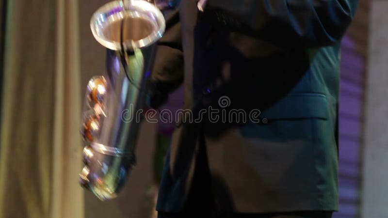 Dancing saxophonist stock footage. Video of color, gold - 40339718