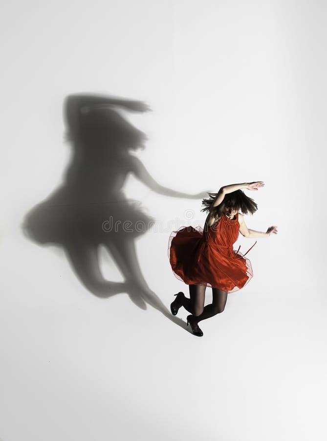 Dancing with a shadow stock image. Image of white, dancing - 36998493