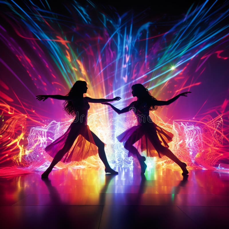 Dancing Shadows: an Enchanting Play of Light on the Dance Floor Stock ...