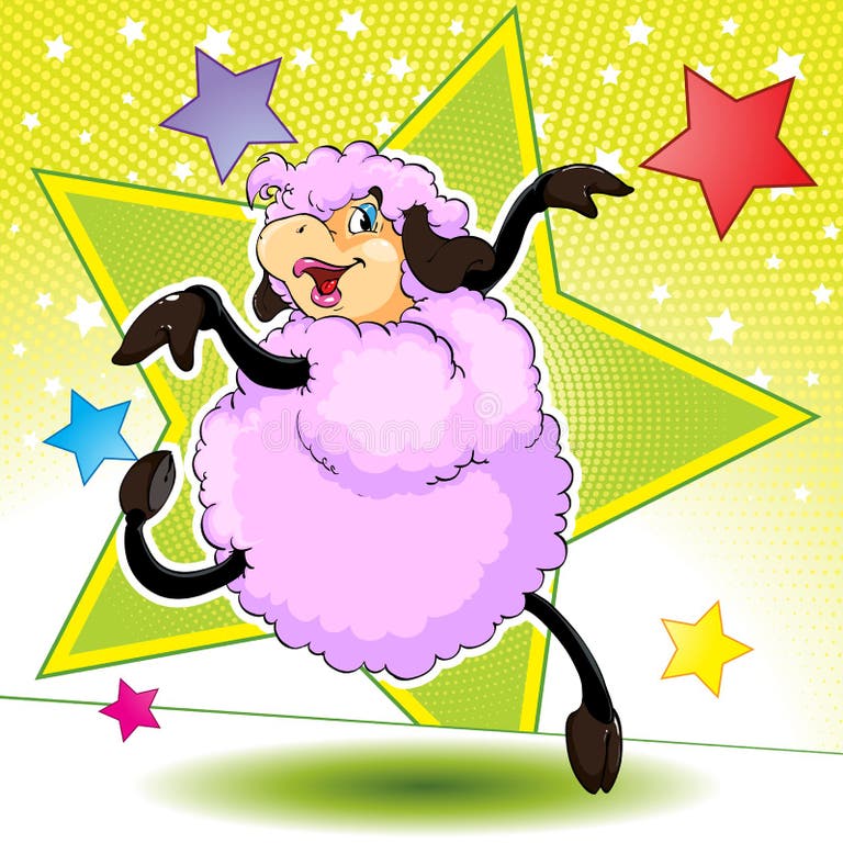 Dancing Sheep stock vector. Illustration of cute, curly - 23360823
