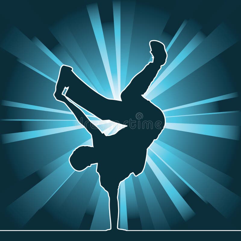 Break Dancer Silhouette [02] Stock Illustration - Illustration of ...