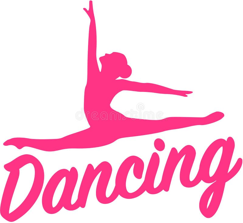 Dancing Silhouette with Word Stock Vector - Illustration of freestyle ...