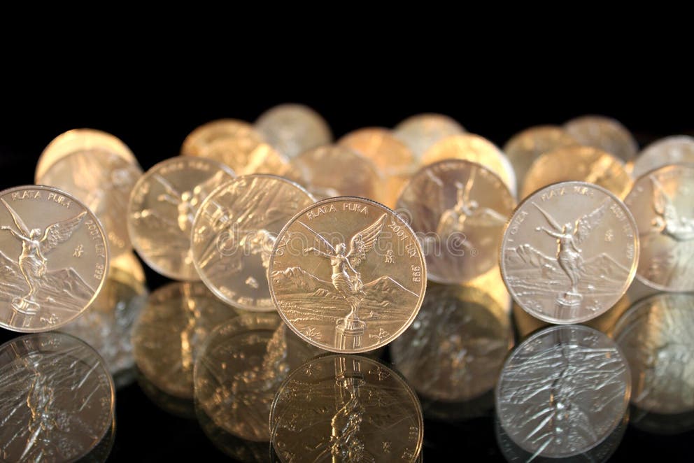 Dancing silver coins stock photo. Image of macro, currency - 10940246