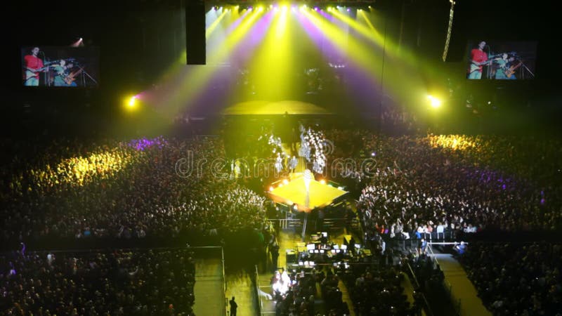 Dancing Singer on Scene among Spectators in Stock Video - Video of ...