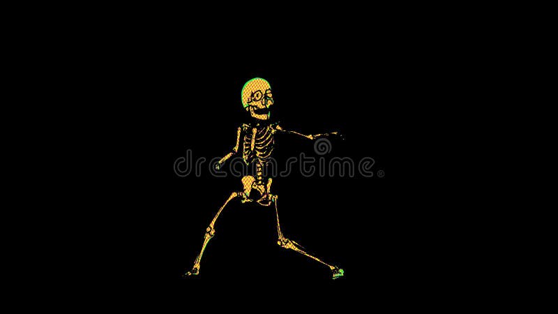 Dancing Skeleton in Comic Style, Fluorescent Textures and Patterns ...