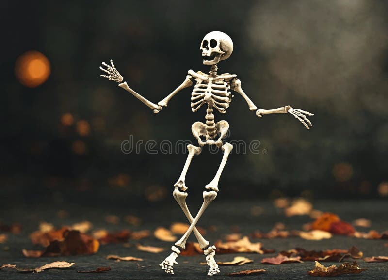 Dancing Skeleton on the Dance Floor. Stock Illustration - Illustration ...