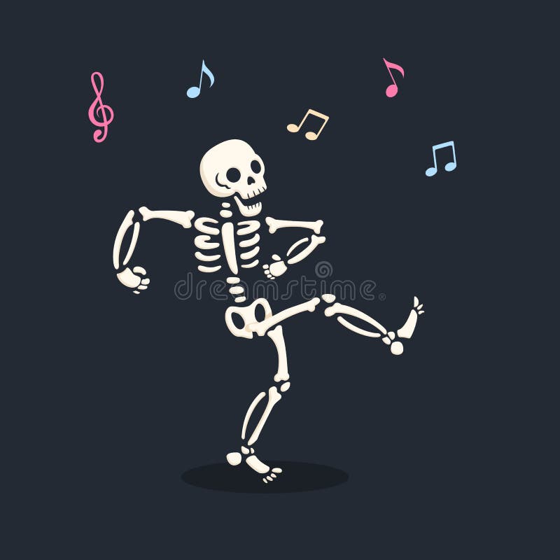 Dancing Skeleton Cartoon Drawn Dancing Skeleton Royalty Free Images,