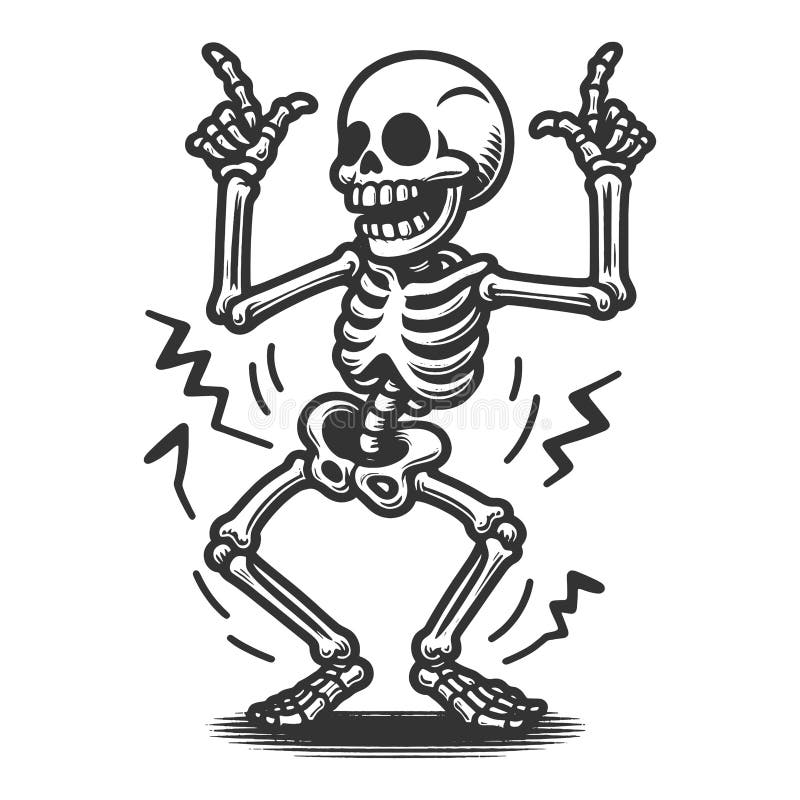 Dancing Skeleton Vector Illustration Stock Vector - Illustration of ...