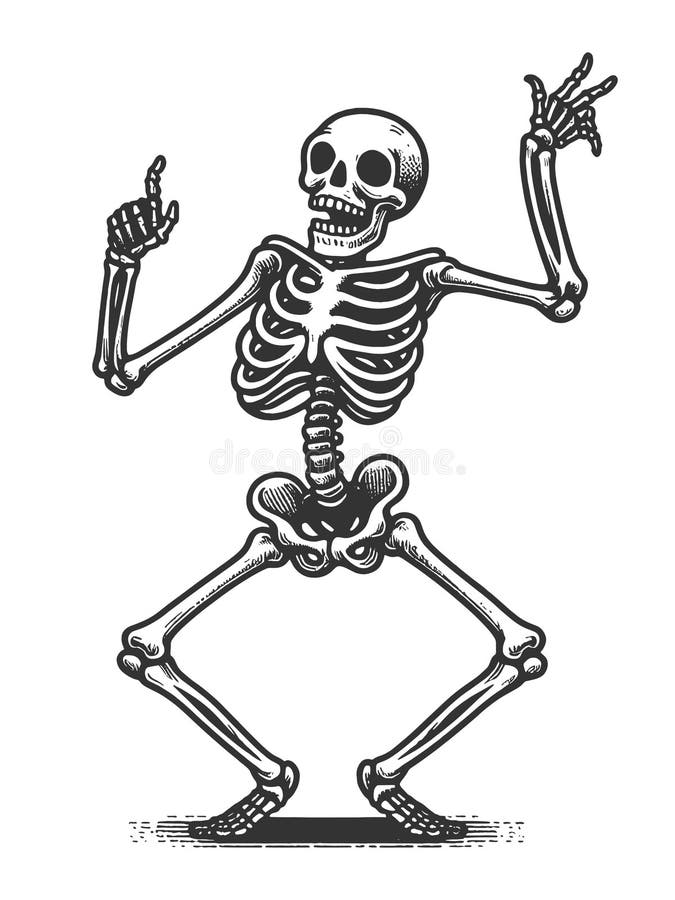 Dancing Skeleton Vector Illustration Stock Illustration - Illustration ...