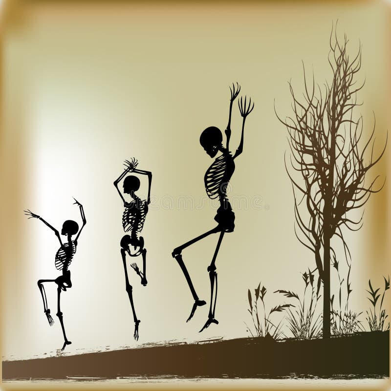 Dancing Skeletons stock vector. Illustration of ghost - 10978902
