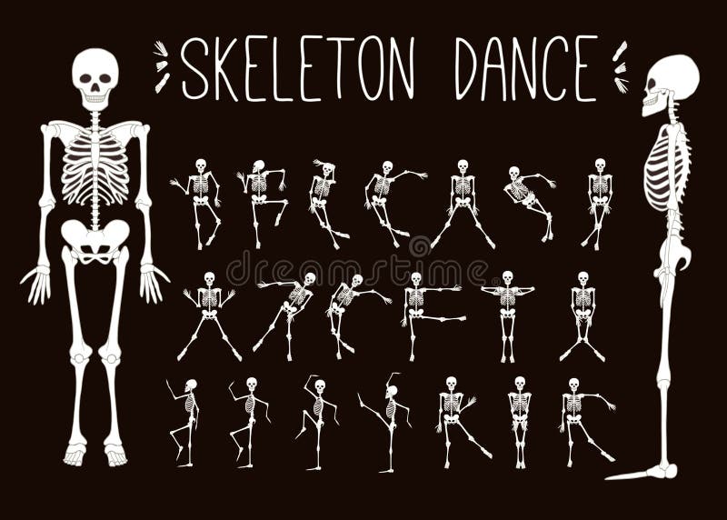 Dancing skeletons set. stock vector. Illustration of health - 99747085
