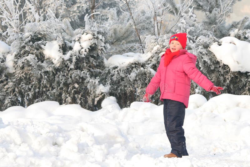 Dancing on the snow stock photo. Image of drift, girl, glove - 439630