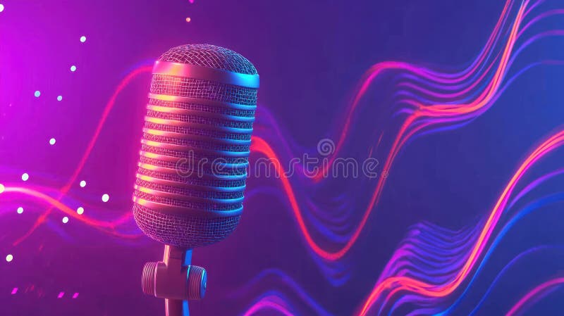 Dancing Soundwaves Surround Microphone, Creating Playful Podcast Vibe ...