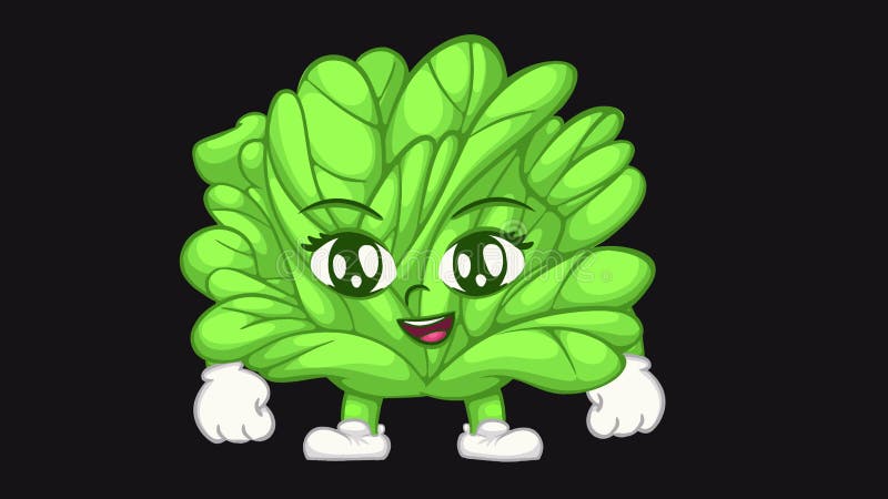 Animation of Celebrating Spinach Cartoon Character. Stock Footage ...