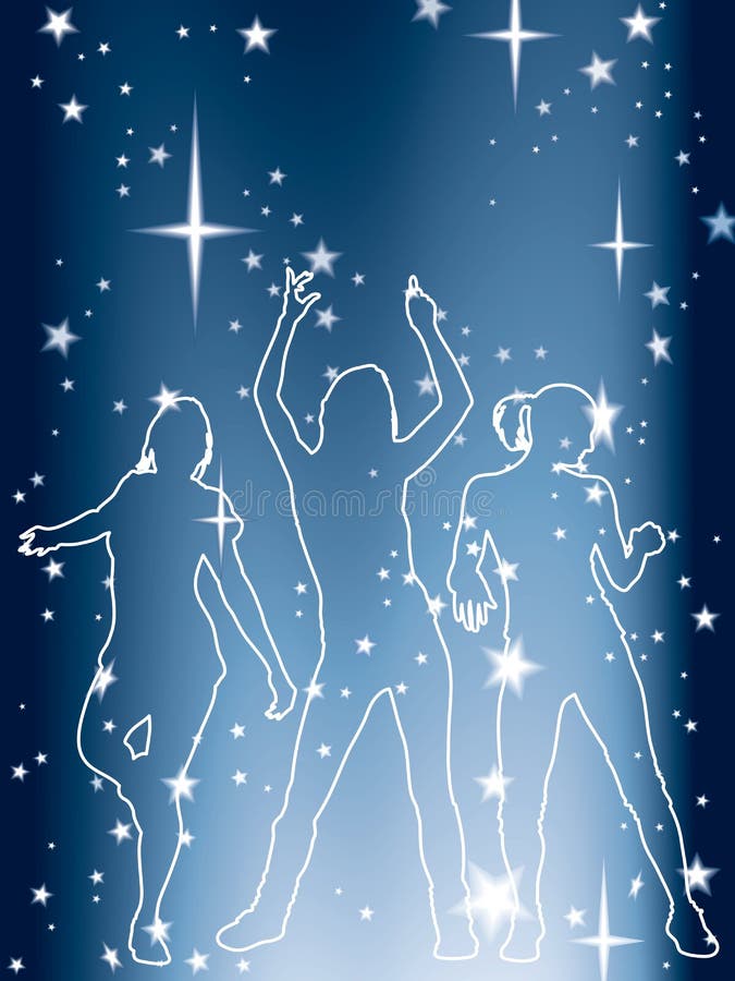 Dancing with stars stock vector. Illustration of friends - 13333149