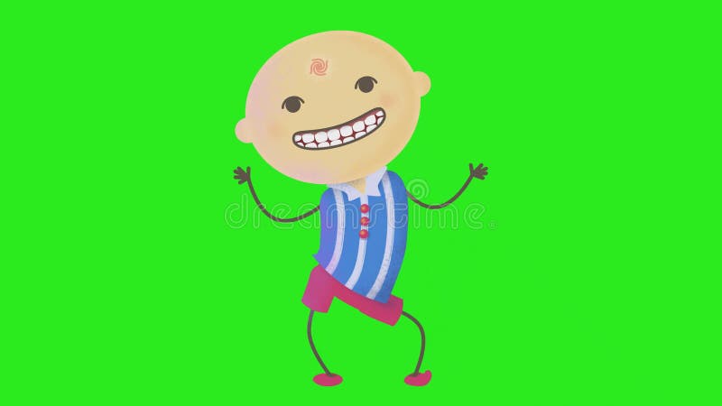 Dancing Stick Figure Boy Animation with Green Screen Background. Stock ...
